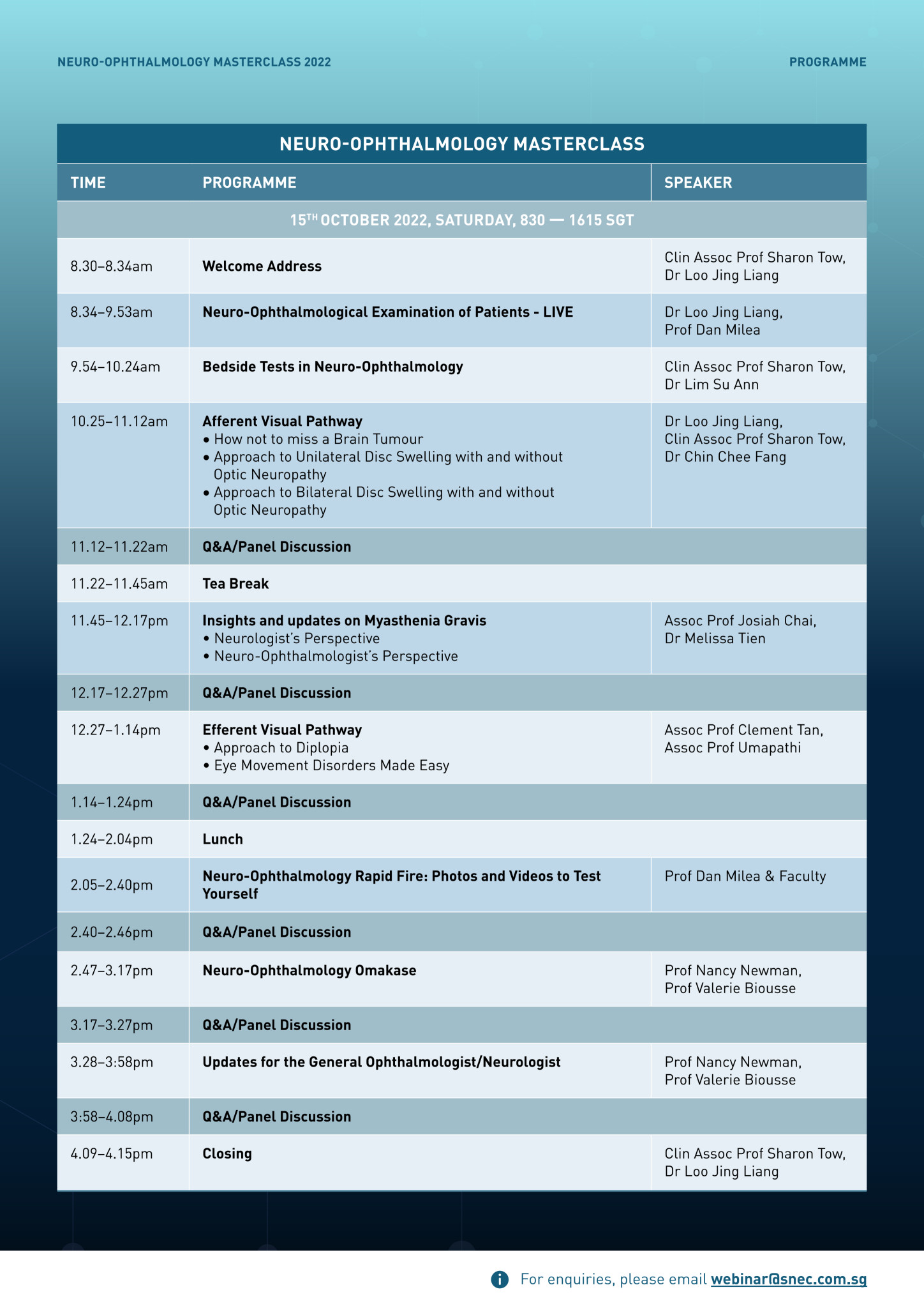 SNEC Neuro-Ophthalmology Masterclass 2022 - VANEM